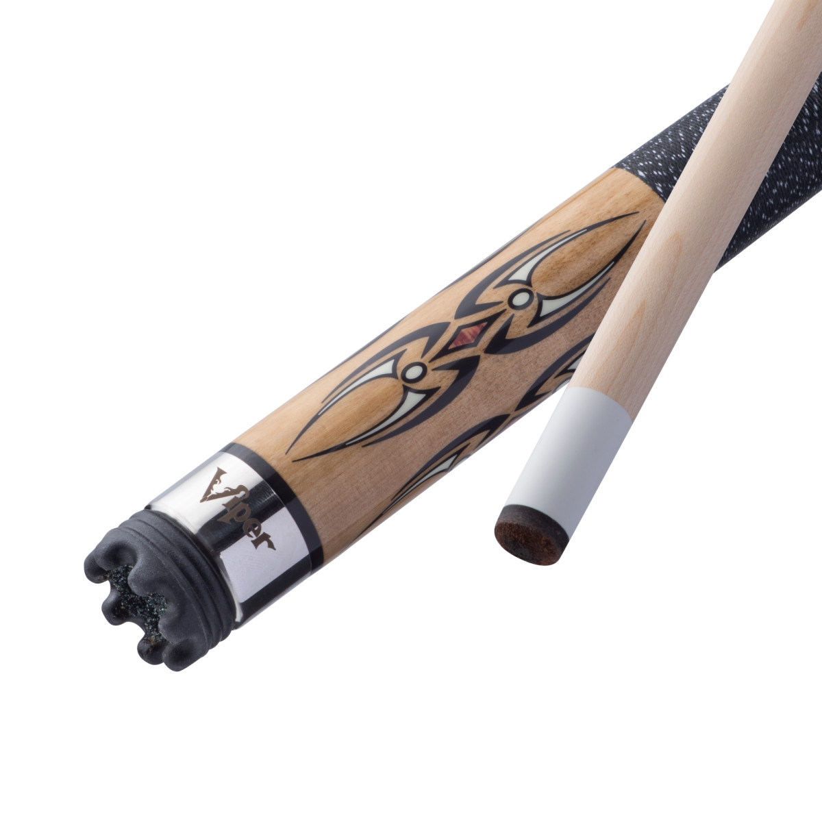 Viper Sinister Black and White Wrap with Brown Stain Billiard/Pool Cue ...